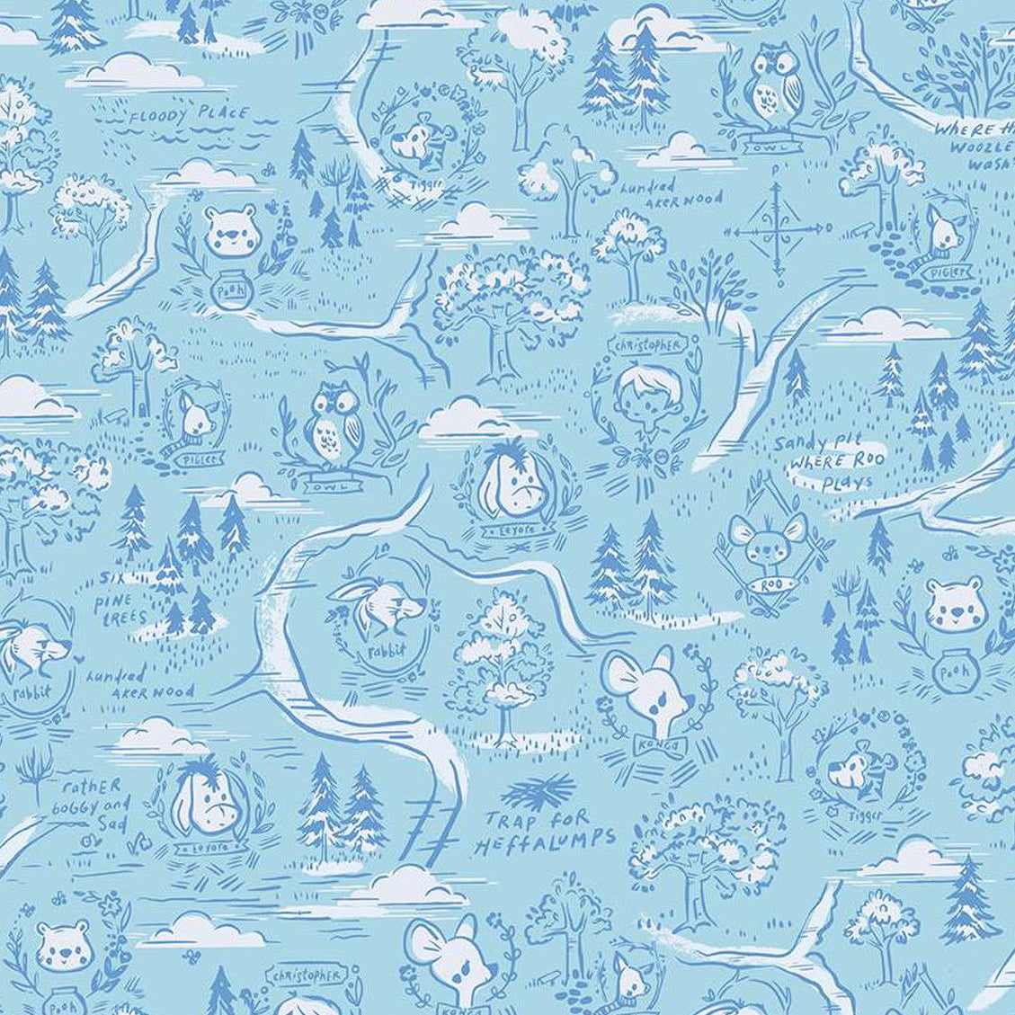 100 Aker Woods Map Sky | Riley Blake | Children's Corner Store