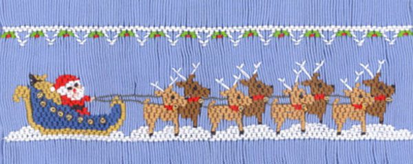 Cross Eyed Cricket Santa and His Reindeer | Smocking Plate | Children's ...